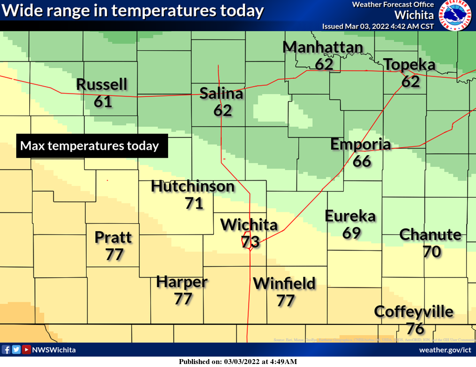 Wide Range In Temperatures Today