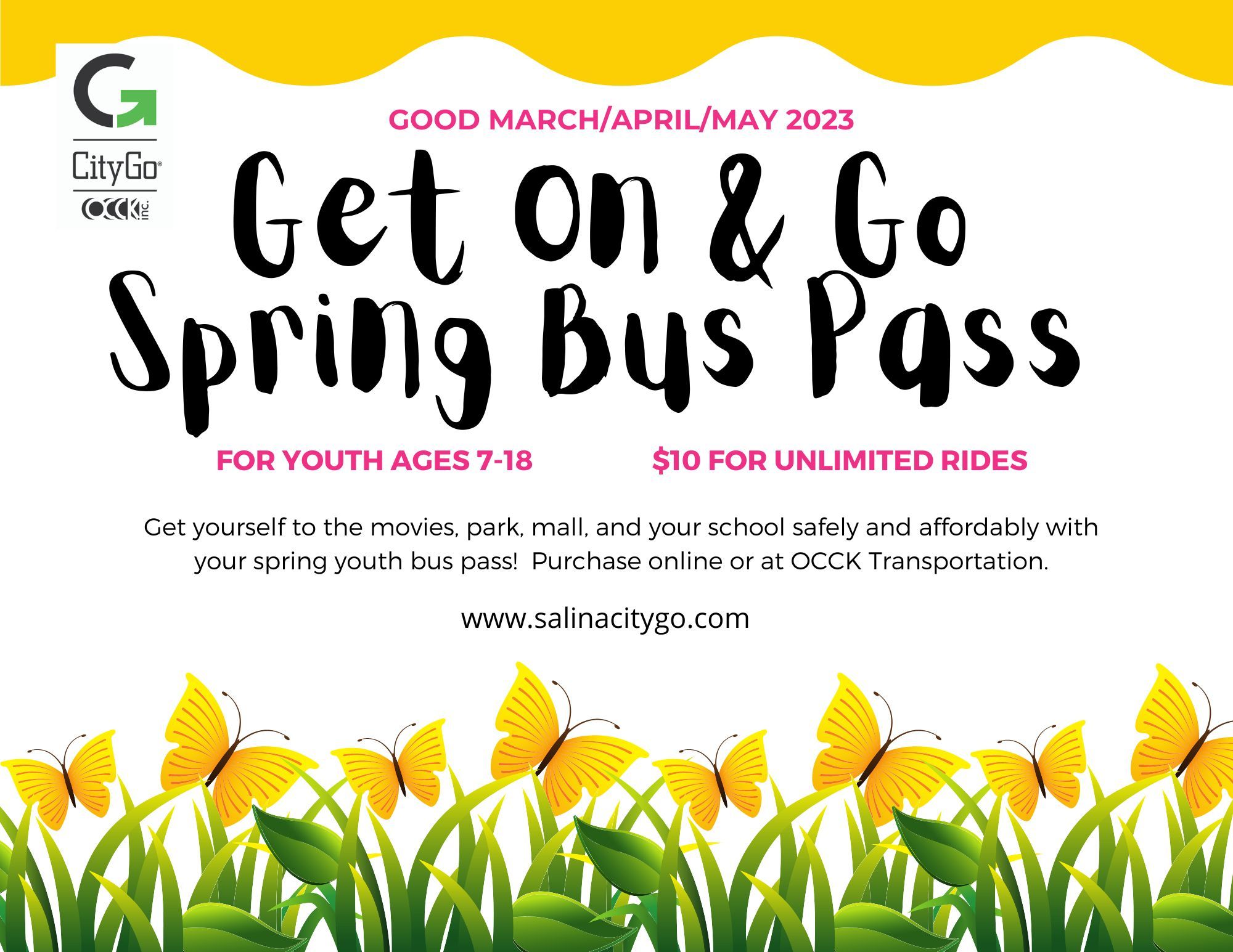 Spring 2023 Youth Bus Pass Available for Salina Area with OCCK ...