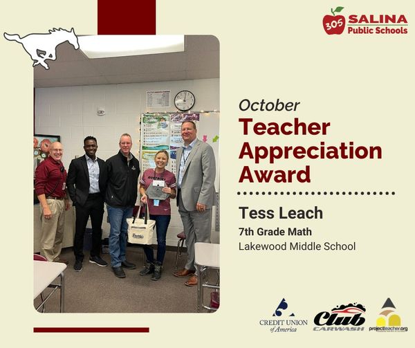 Lakewood Middle School Math Teacher, Tess Leach, Honored with Teacher ...